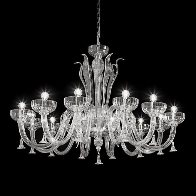 Hand-Blown elaborate single-tier fine Italian ceiling pendant ...