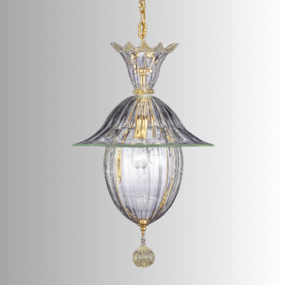 Golden Murano glass lantern | Italian gold and crystal lantern ...