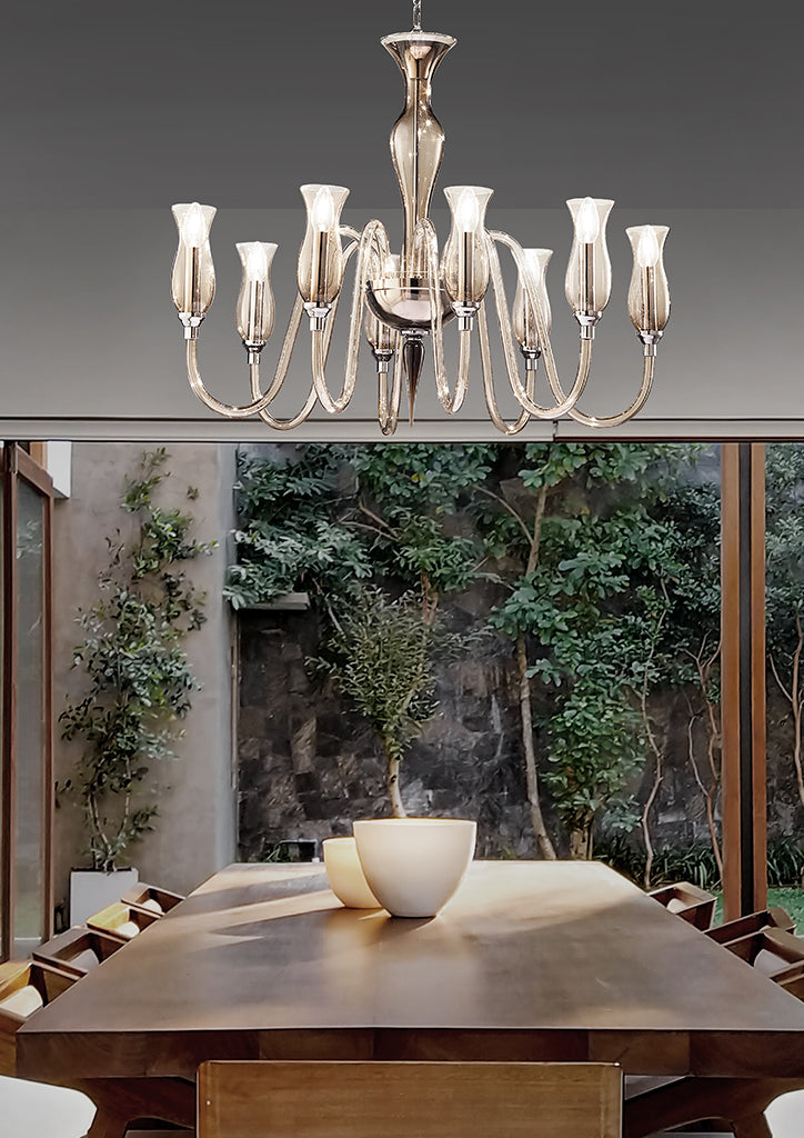 Handcrafted Contemporary Fine Italian Chandelier with eight lights and ...