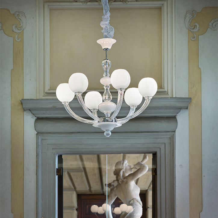 Handmade Fine Italian Chandelier ceiling pendant lamp with six shades ...