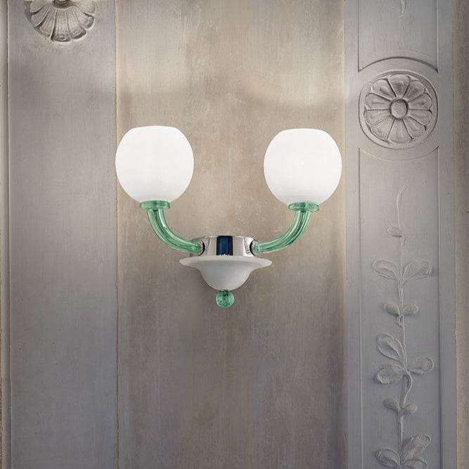 Handmade Fine Italian made Chandelier wall lamp with two shades and ...