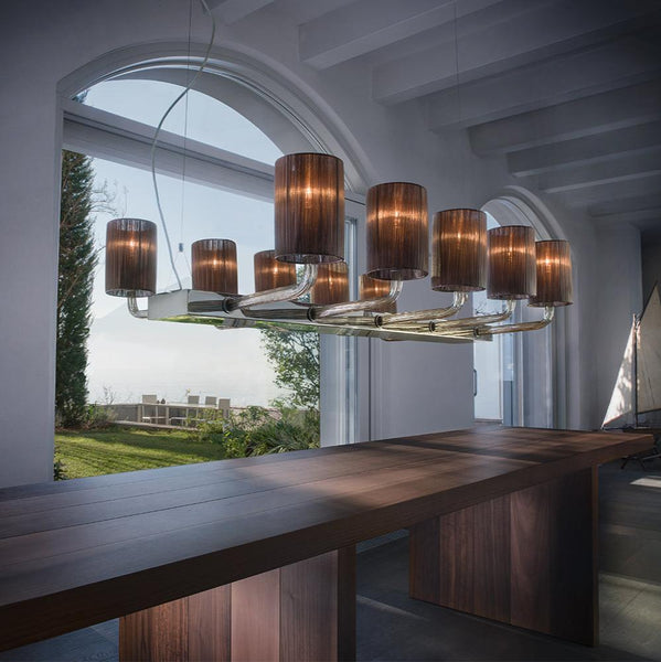 Hand-Blown Classic Fine Italian Chandelier with ten shades and Murano ...