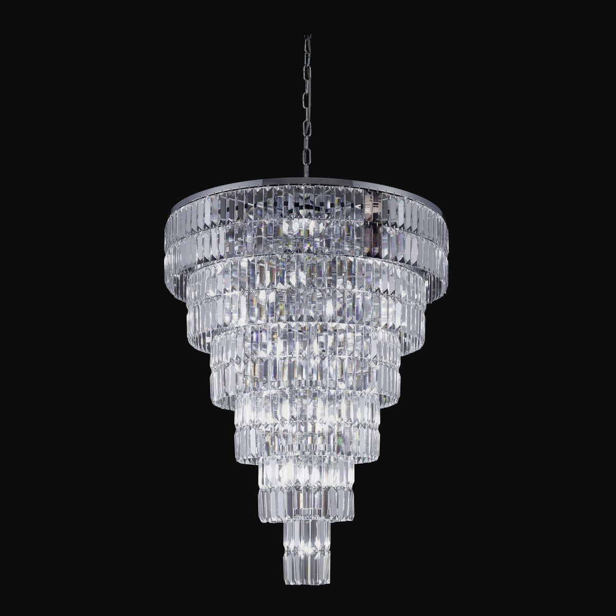19-Light Crystal Chandelier with Fumé and Transparent Colour Details, Handmade Metal Structure ...