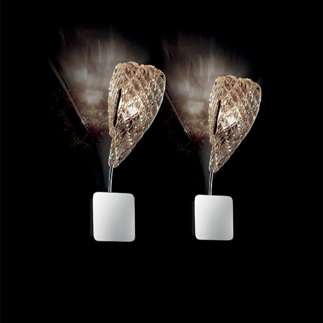 Handmade glamorous Italian wall lamp with one lighted arms and Murano ...