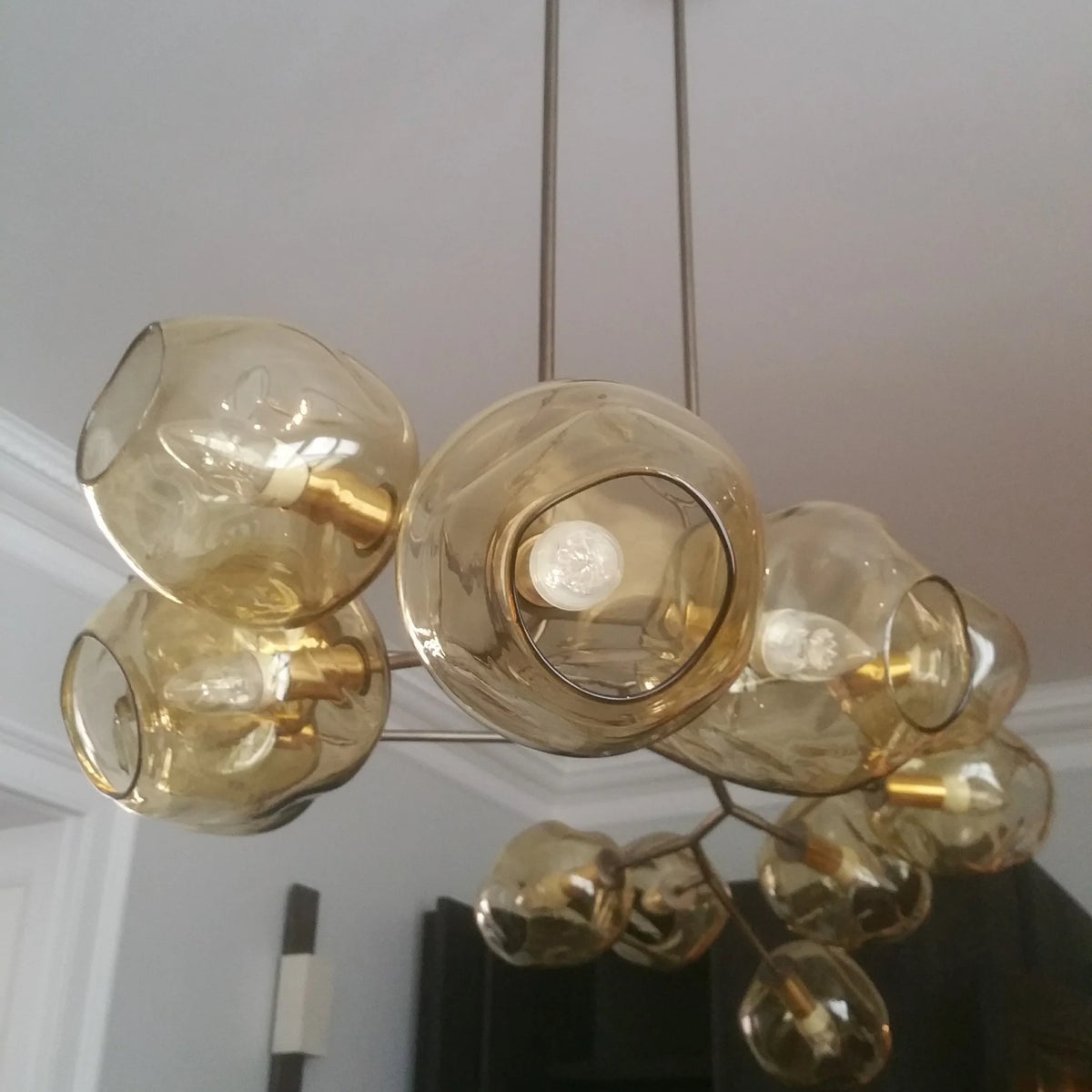 Murano Glass Bubble Dining Table 12 Light Chandelier In Fume With Extr ...