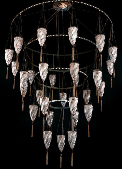 Large Fortuny style hallway light — Italian Lighting