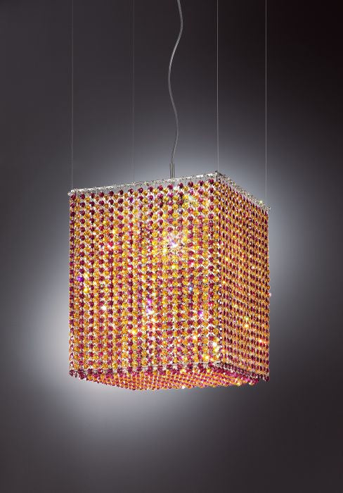 Amber and red premium crystal ceiling light | Italian coloured glass ...