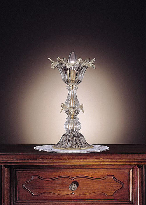 Venetian glass flower light | Murano crystal table lamp — Italian Lighting