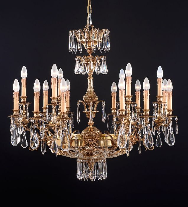 18 Light French Gold Chandelier by Badari — Italian Lighting