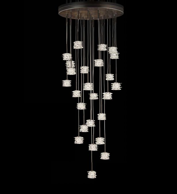 Modern rustic cluster light | rustic stairwell light — Italian Lighting