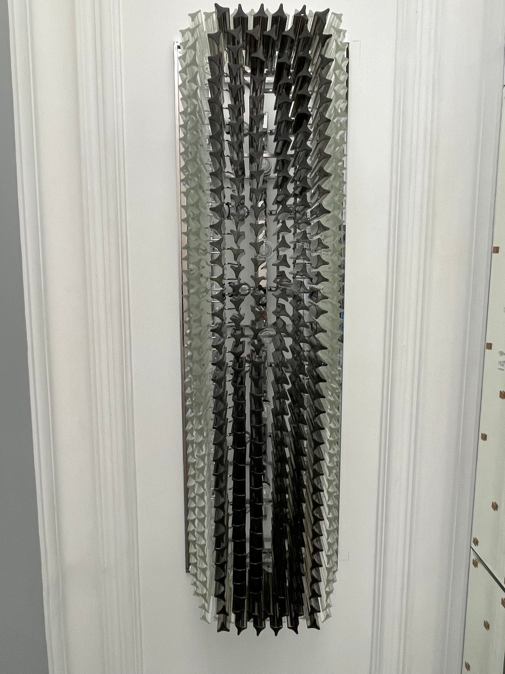 Custom Dining Table Prism Chandelier In FumÃ© Murano Glass — italian ...