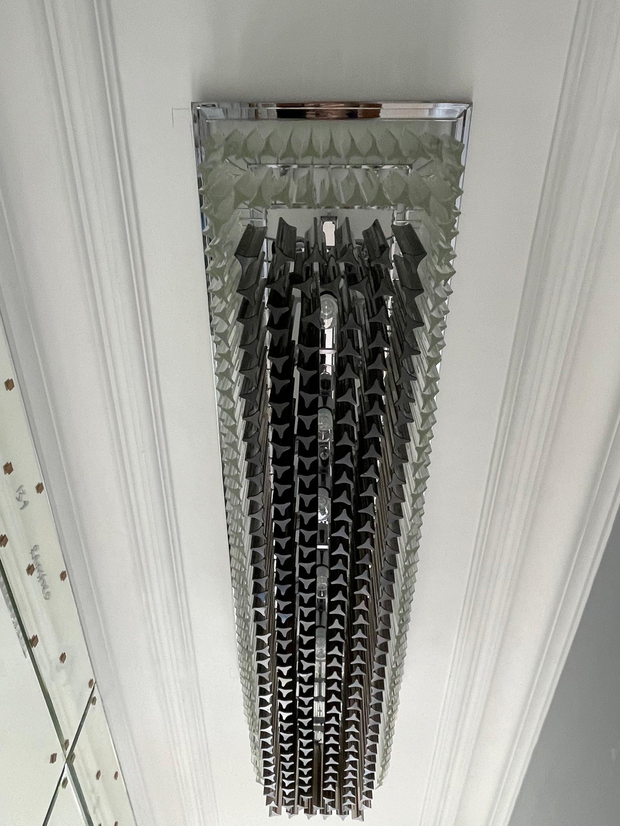 Custom Dining Table Prism Chandelier In FumÃ© Murano Glass — italian ...