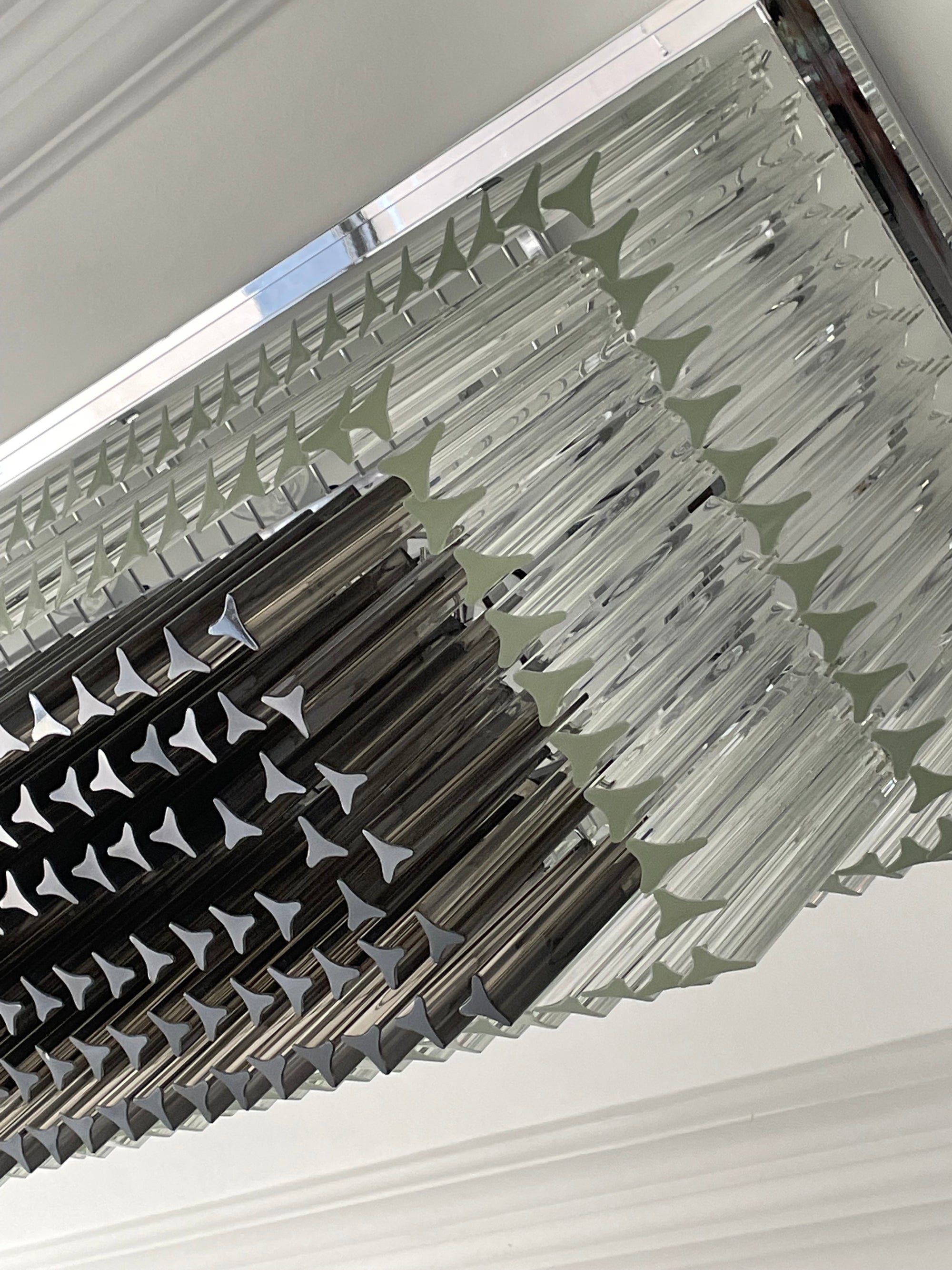 Custom Dining Table Prism Chandelier In FumÃ© Murano Glass — italian ...