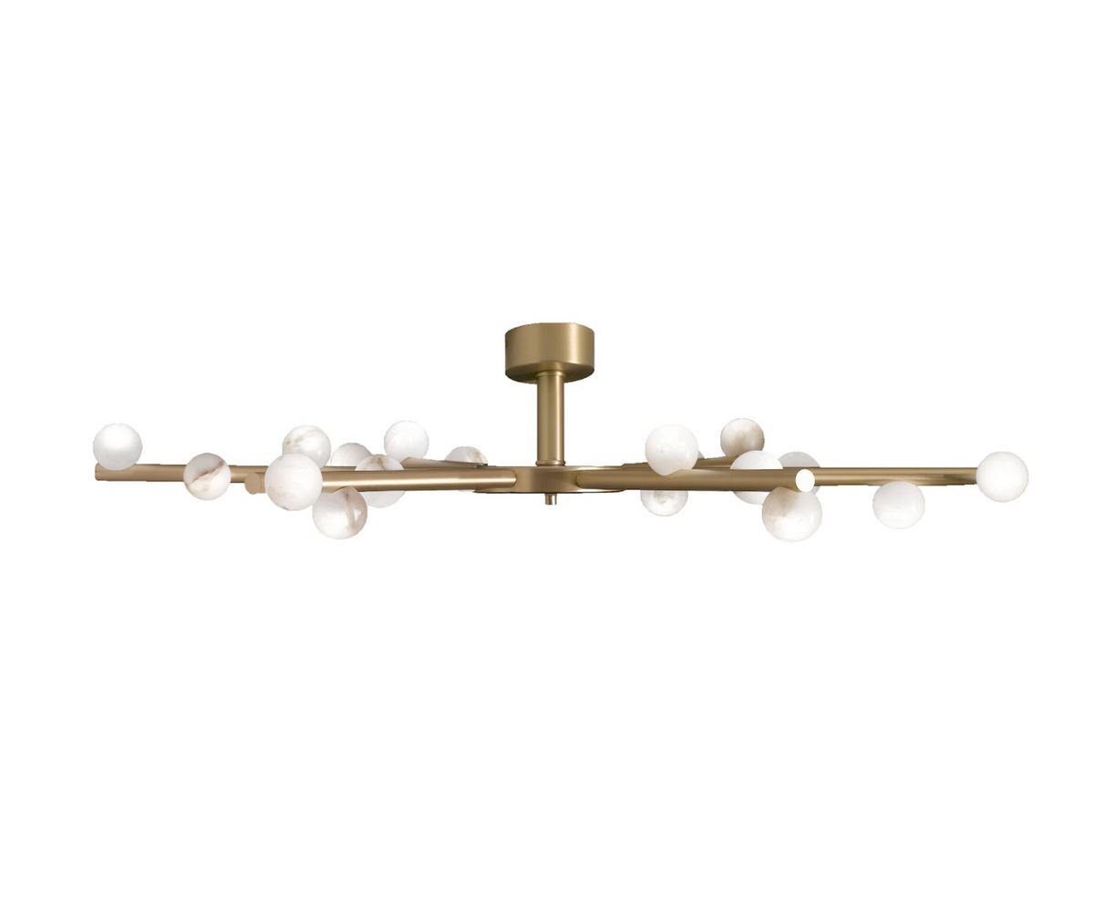 Alabaster Sphere Ceiling Light Flush Mounted — Italian Lighting